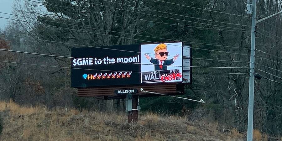 The GameStop investment saga meets outdoor advertising